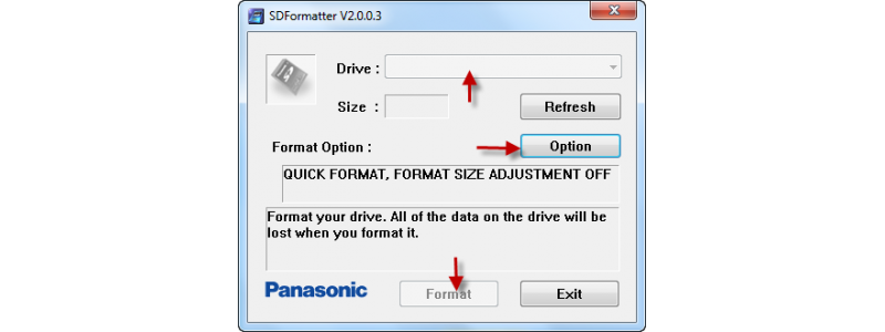 Tool Panasonic Format TF CARD/ SDCARD 3.0
