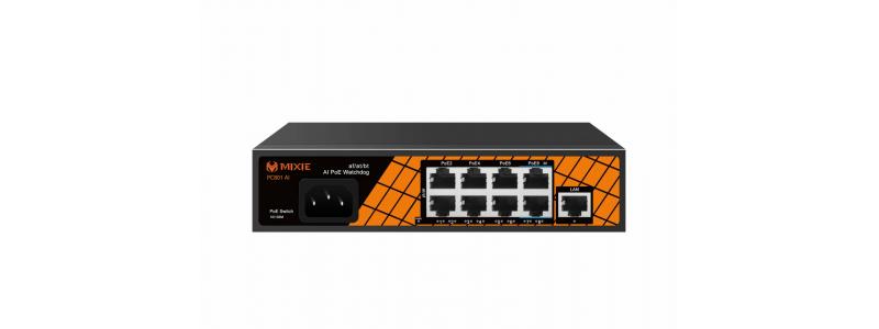 SWITCH POE MIXIE PC-801 AI - 8+1 100Mbs, khoảng cách 250M, Công Nghệ ...